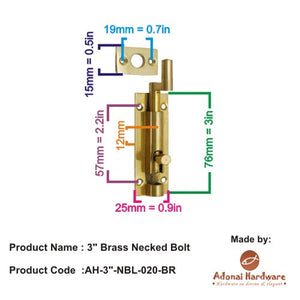 Best 3" Necked Bolts - Adonai Hardware