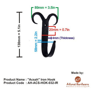 Quality "Acsah" Iron Hook - Adonai Hardware