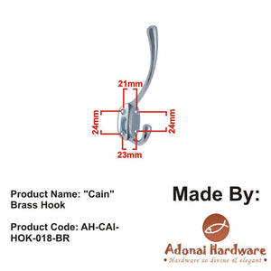 Quality "Cain" Brass Hook - Adonai Hardware