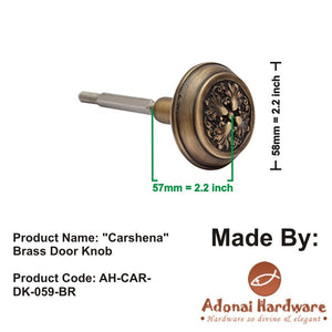 Quality "Carshena" Brass Door Knob - Adonai Hardware