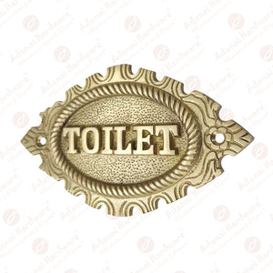 Best Decorative "TOILET" Brass Door Sign - Adonai Hardware