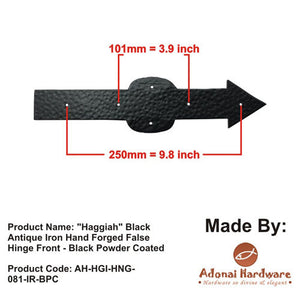 Best "Haggiah" Black Antique Iron Hand Forged False Hinge Front ...