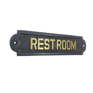 Best Large Rest Room Brass Door Sign - Adonai Hardware