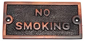 Best Small No Smoking Brass Door Sign - Adonai Hardware